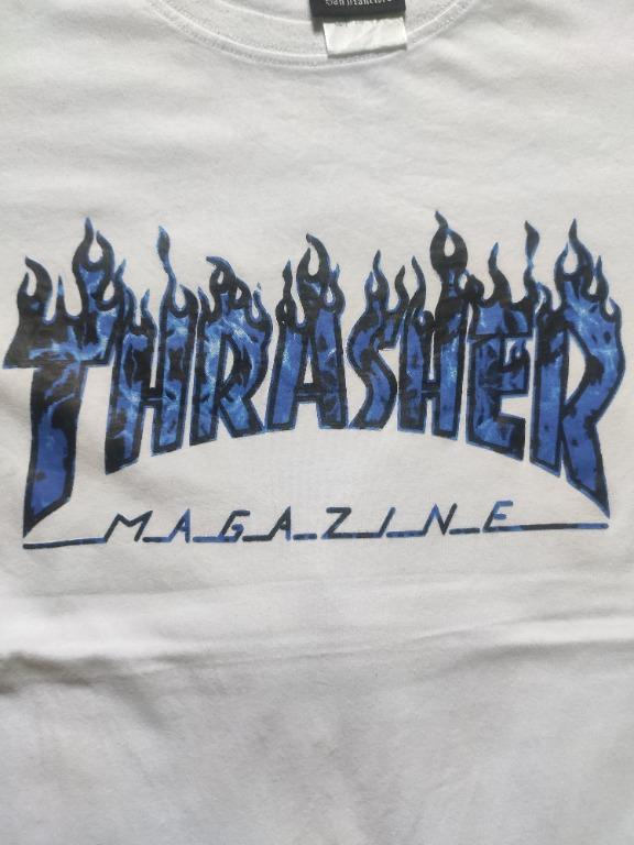 THRASHER BLUE FLAME, Men's Fashion, Tops & Sets, Tshirts & Polo Shirts ...