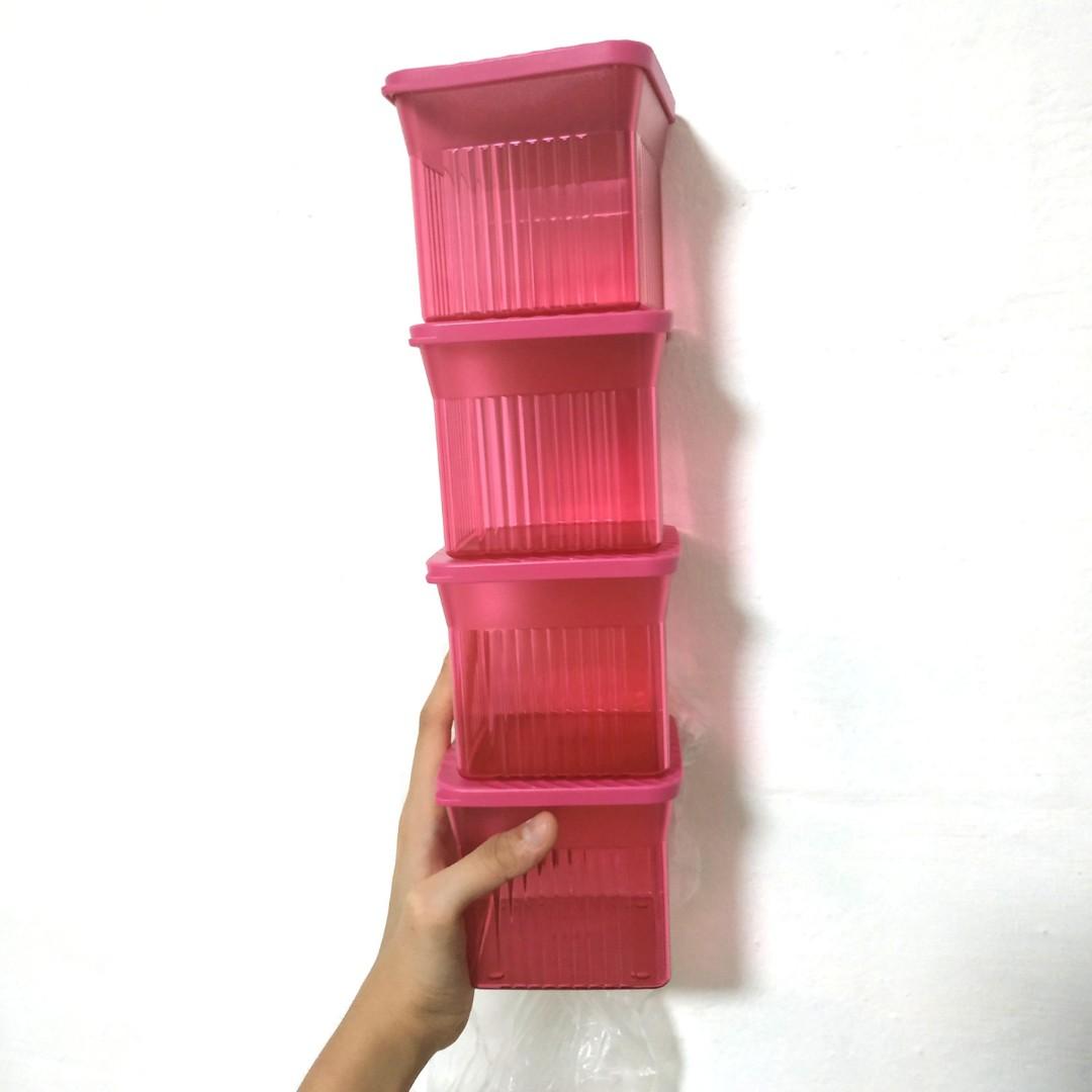 Tupperware 510 ml Elegant Small Square Snack Container Set of 4 ...