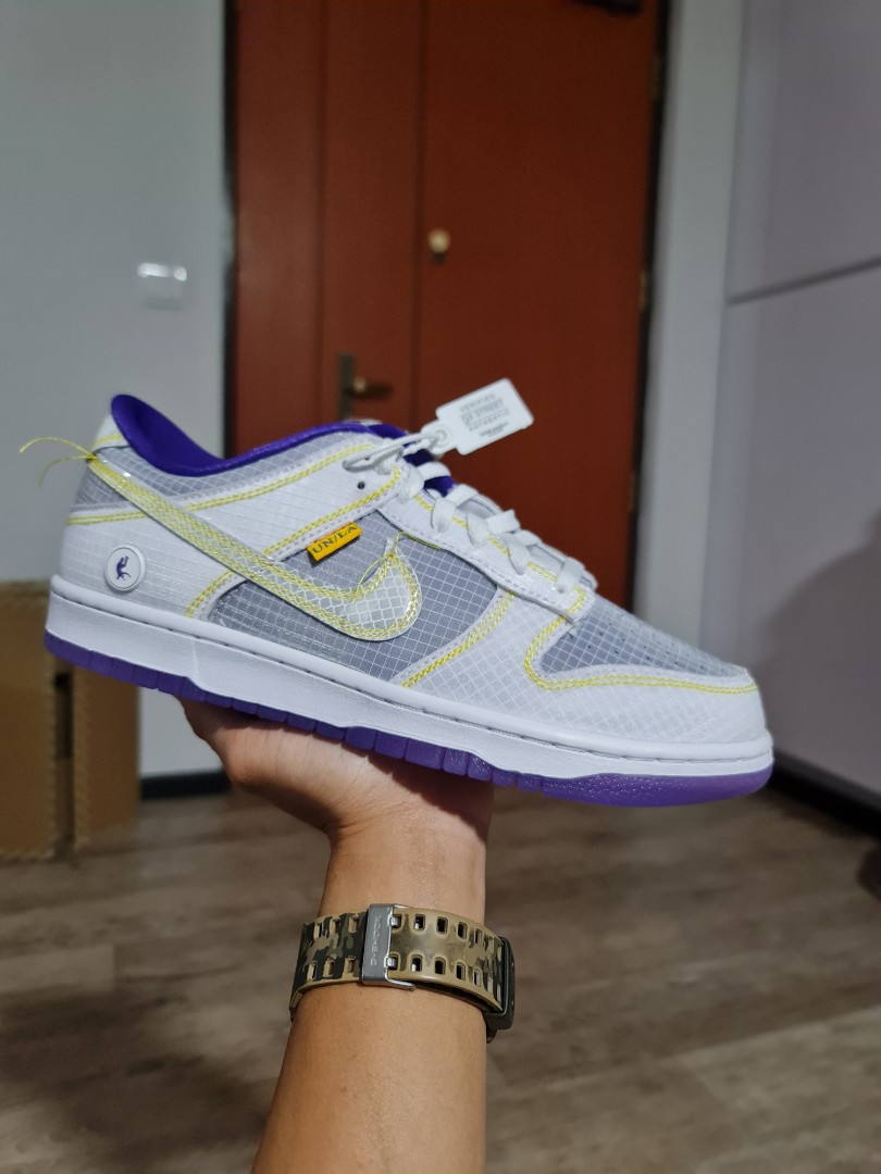 UNION X NIKE DUNK LOW 'LAKERS', Luxury, Sneakers & Footwear on Carousell