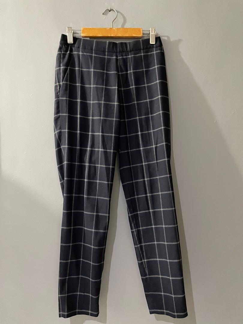 Uniqlo EZY Ankle grid pants, Women's Fashion, Bottoms, Jeans on Carousell