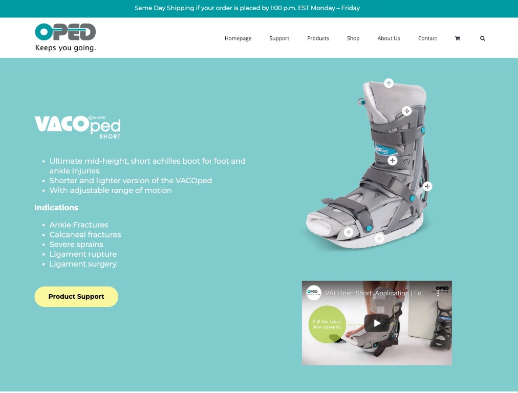 VACOped Short boot for ankle and foot injuries, Health & Nutrition ...