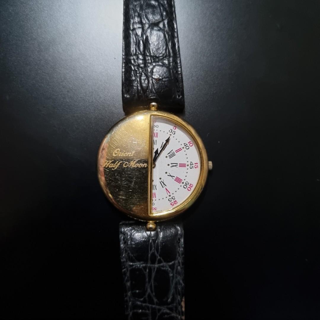 Vintage Orient Half Moon Watch, Luxury, Watches on Carousell