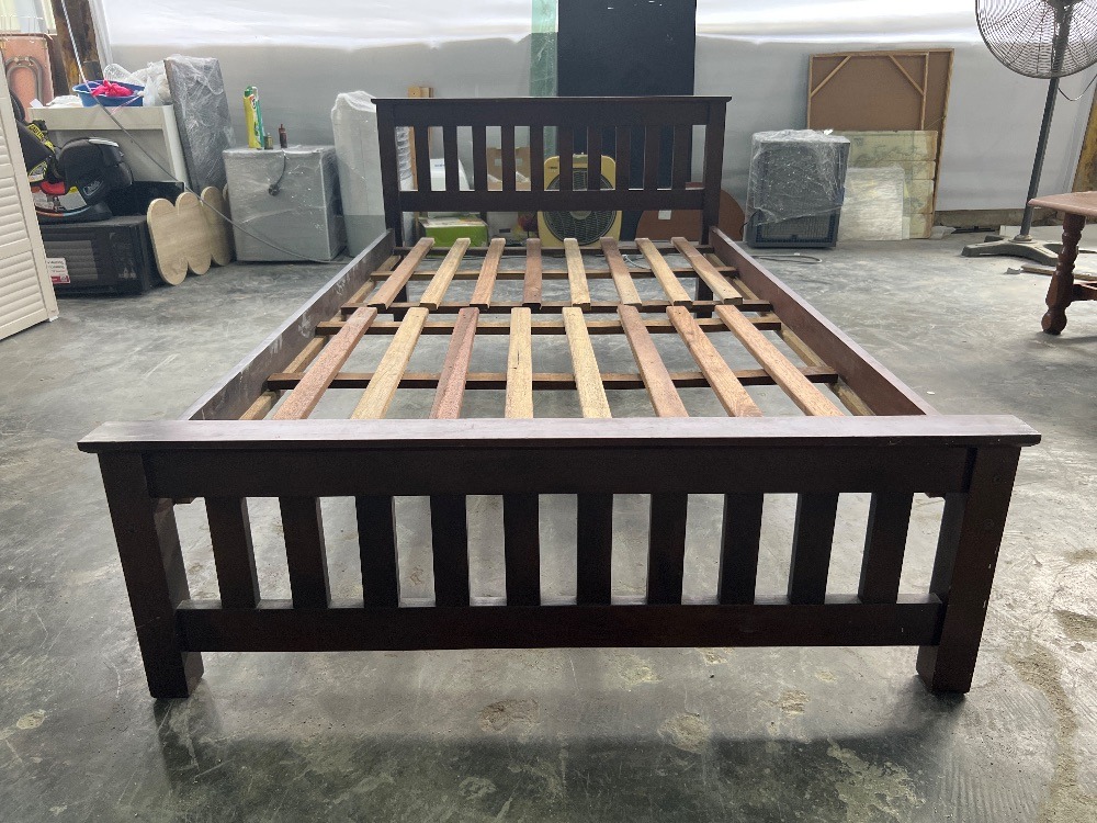 Wooden Single Size Bed Frame Brown Colour / Rangka Katil Saiz Single ...