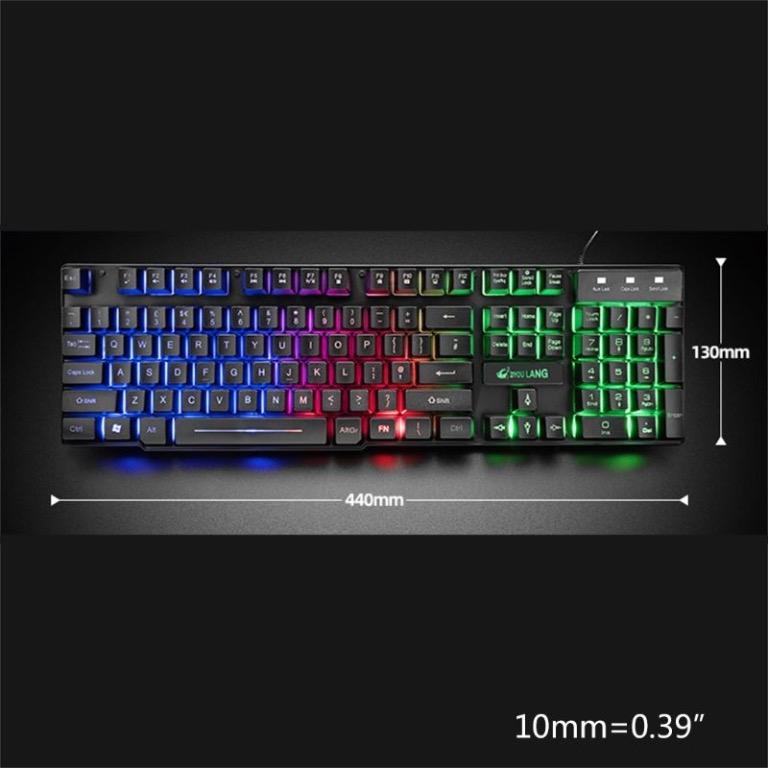 ZiYouLang T11 Gaming Keyboard and Mouse UK Layout Rainbow LED Backlit ...