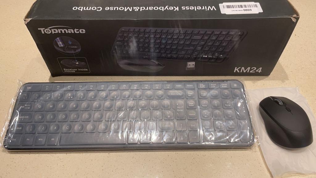 1311) TopMate 2.4G Wireless Keyboard and Mouse Set, Ultra Slim Compact ...