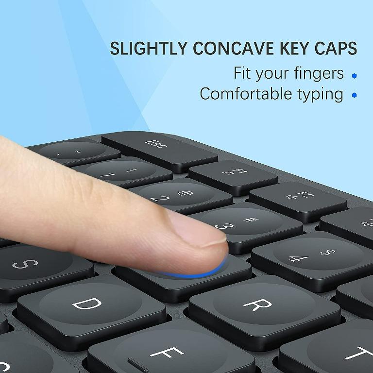 1311) TopMate 2.4G Wireless Keyboard and Mouse Set, Ultra Slim Compact ...