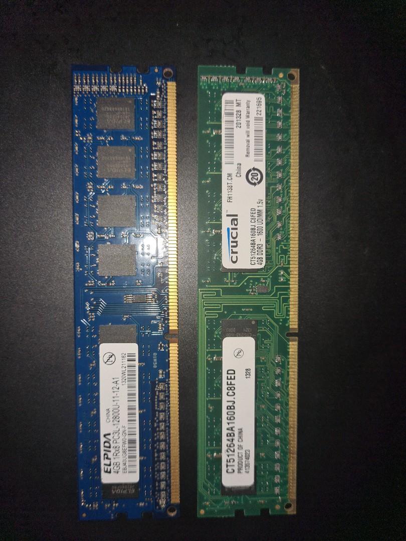 2x 4GB DDR3 ram sticks, Computers & Tech, Parts & Accessories, Computer ...
