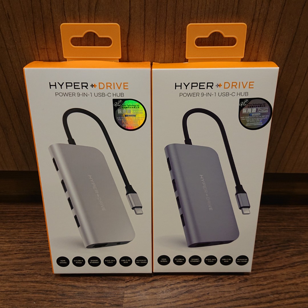 門市全新現貨‼️ HyperDrive POWER 9-in-1 USB-C Hub (HD30F)（2色：銀，灰）, 電腦＆科技, 電腦周邊及配件, 電腦線、轉接線及轉換器 - Carousell