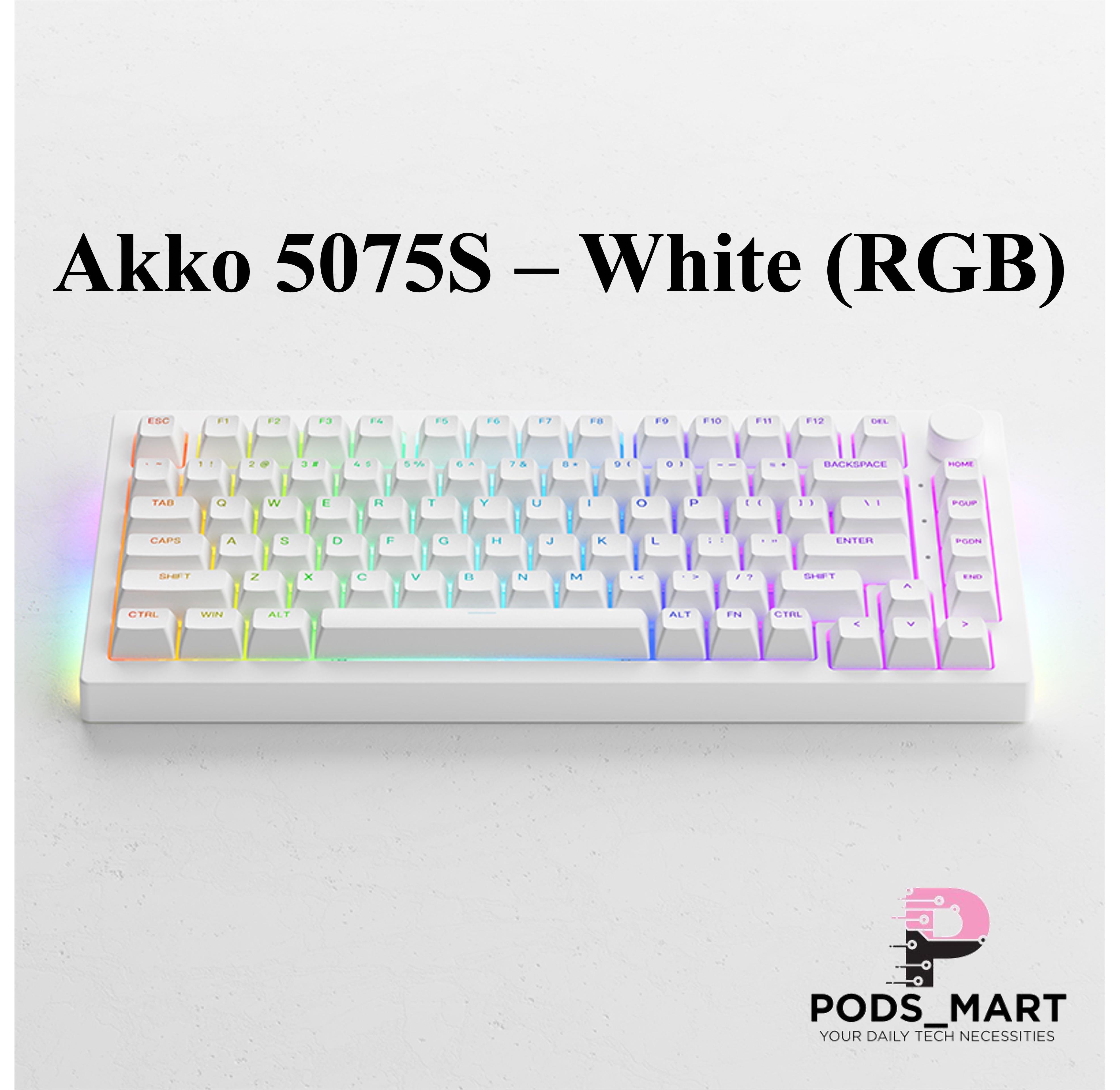 [Ready Stock] Akko 5075S – White keyboard (RGB) Gasket Mounted 75% ...
