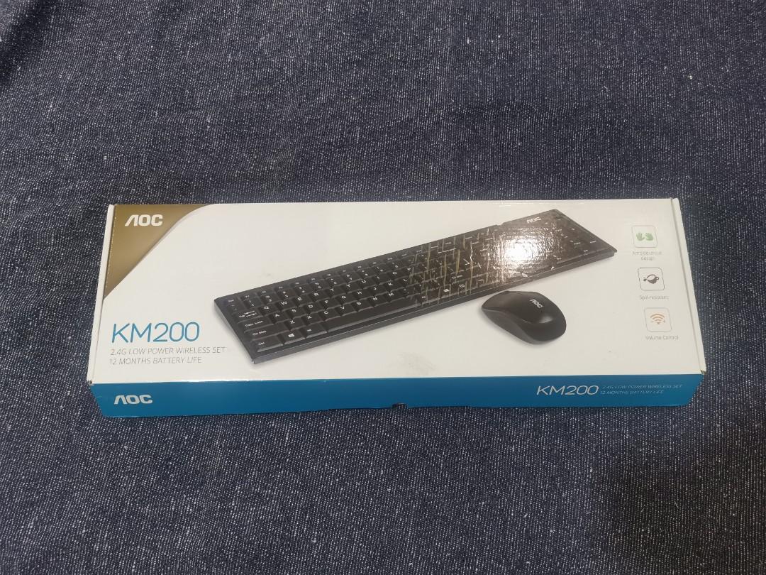 AOC KM200 Wireless Keyboard and Mouse, Computers & Tech, Parts ...