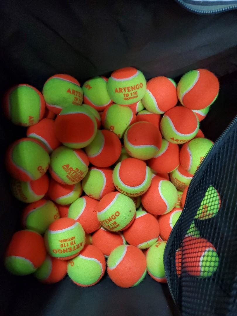 Artengo Tennis Balls Basket with Roller Wheels with Tennis Balls, Sports Equipment, Sports ...