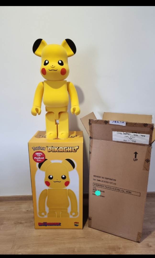 Bearbrick Pikachu Flocky 1000%, Hobbies & Toys, Toys & Games on Carousell