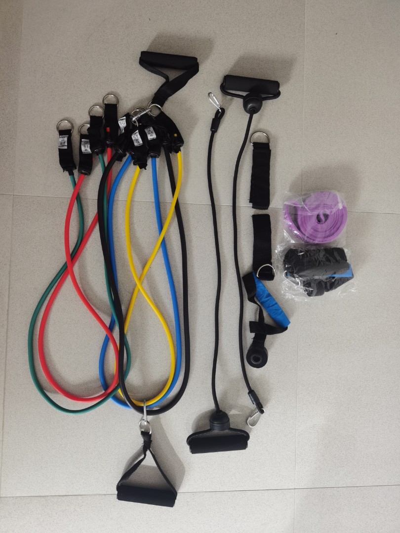 Body Finess Stretch Cable Mix Color for Full Body Toning and Stretching ...