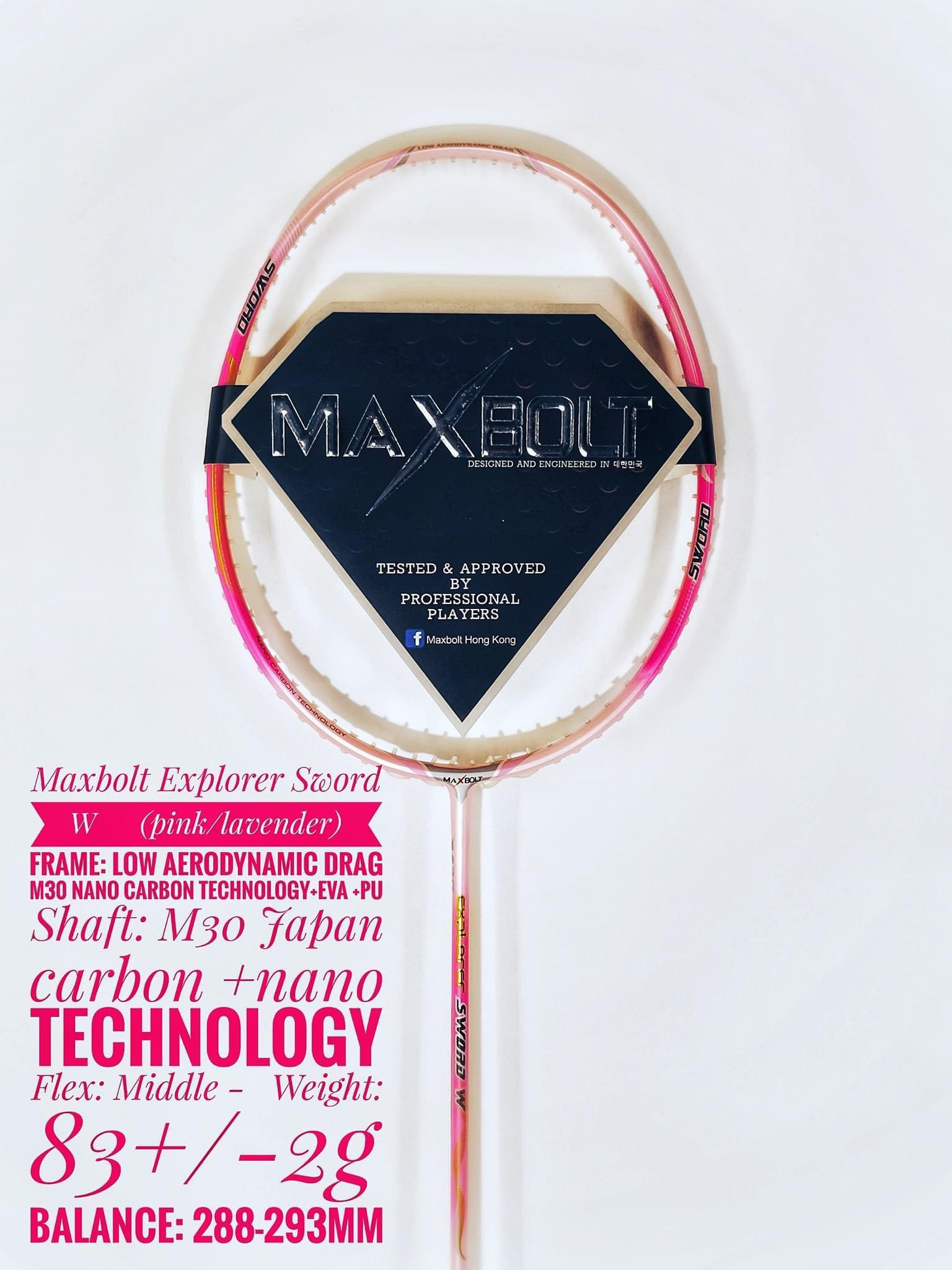 [Bundle] Brand New Maxbolt Sword W Engineered in Korea Badminton Racket ...