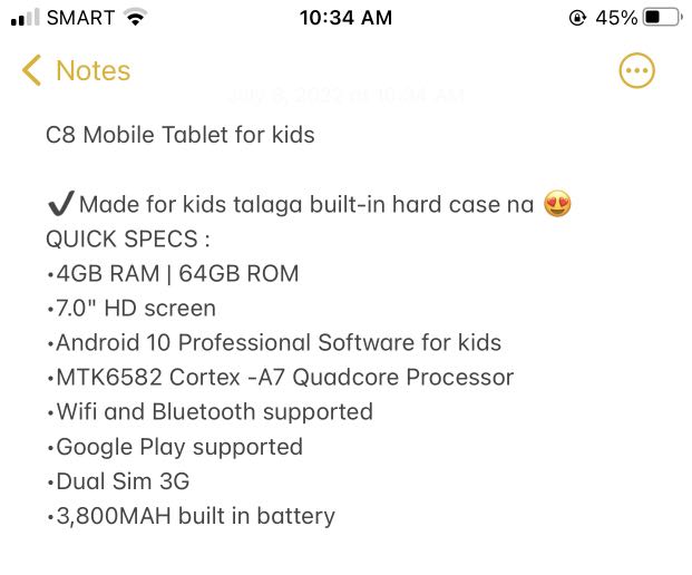 C8 mobile tablet, Mobile Phones & Gadgets, Tablets, Android on Carousell