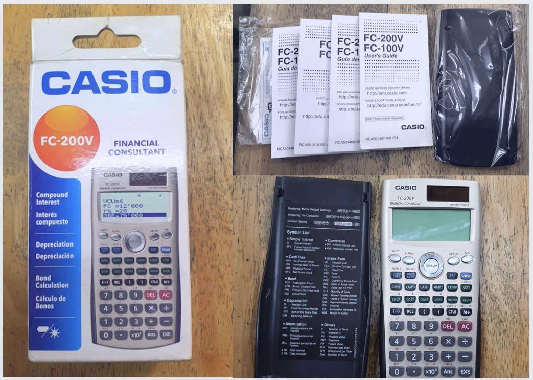 Casio FC-200V Financial Calculator with 4 Line Display, Hobbies & Toys ...
