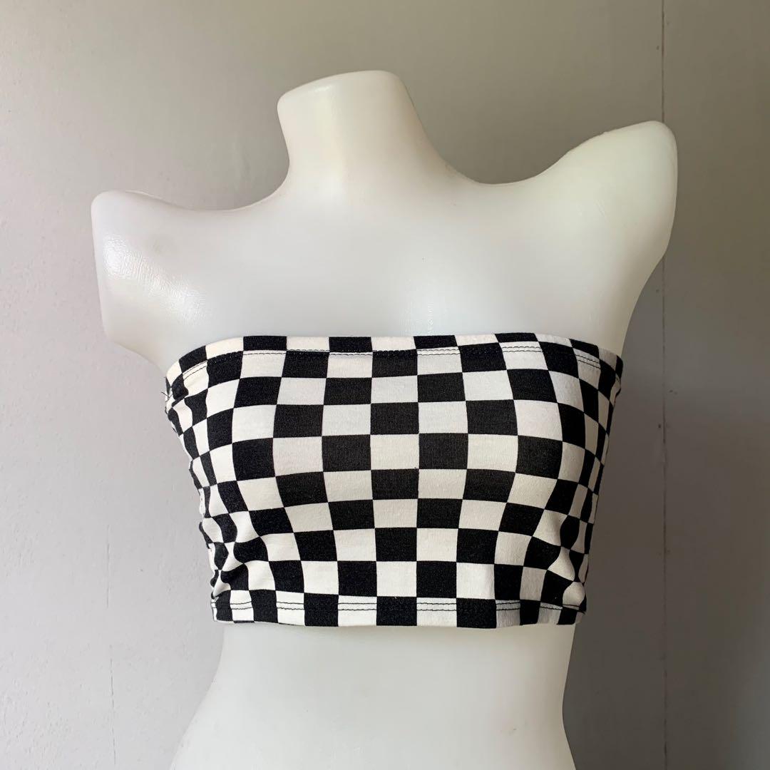 Checkered tube top, Women's Fashion, Tops, Others Tops on Carousell