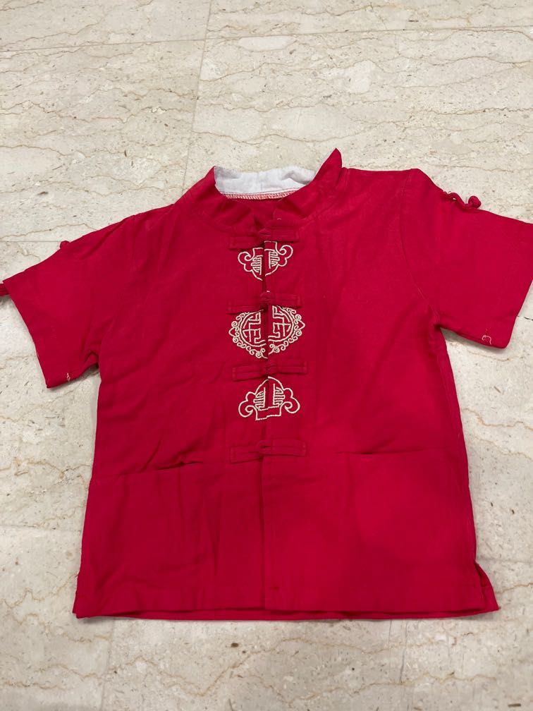 Chinese costume boy red top, Babies & Kids, Babies & Kids Fashion on ...