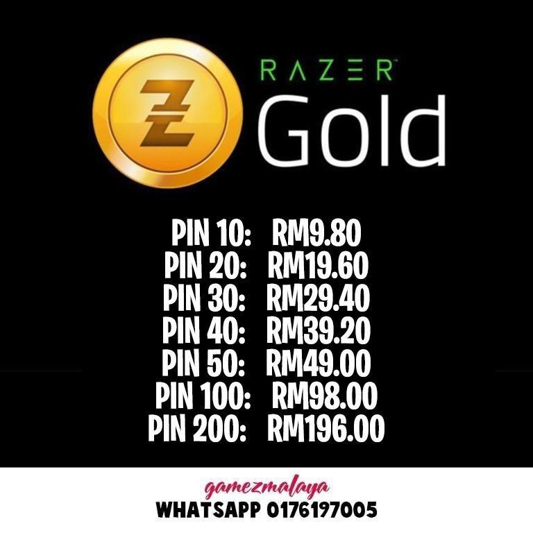 [CODE] RAZER GOLD MY [MALAYSIA ACCOUNT] - (DISCOUNT 2%), Tickets ...