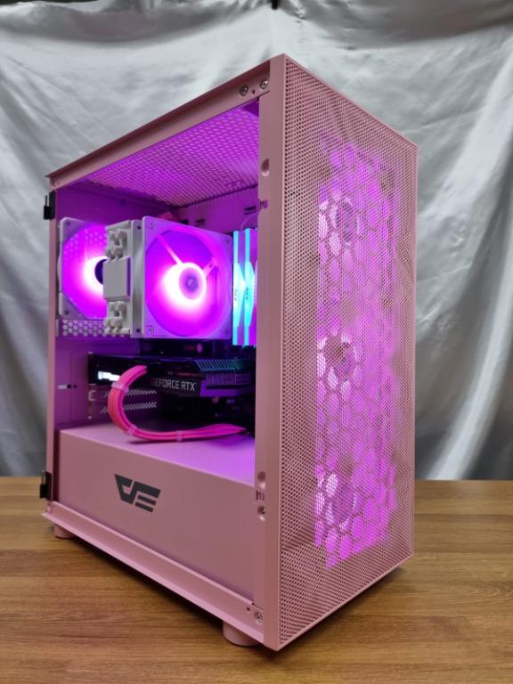[FREE DELIVERY] PINK CUSTOM GAMING PC / RTX 3050 + RYZEN 5 / WINDOWS 11 ...