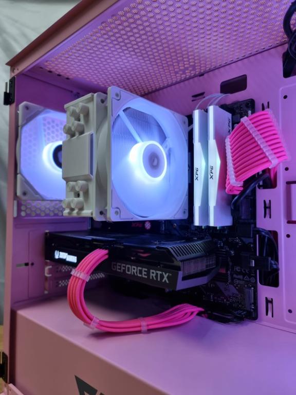 [FREE DELIVERY] PINK CUSTOM GAMING PC / RTX 3050 + RYZEN 5 / WINDOWS 11 ...