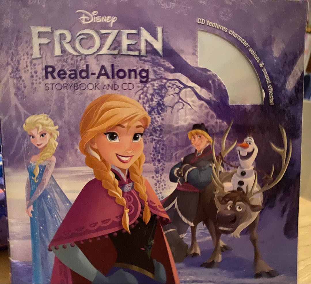 Frozen Read-along Storybook and CD, 興趣及遊戲, 書本 & 文具, 小朋友書 - Carousell