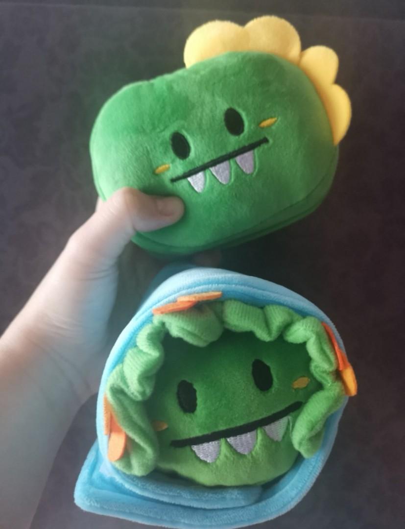 Fun claw cute green Dino dinosaur soft toy plush plushie flat buritto ...