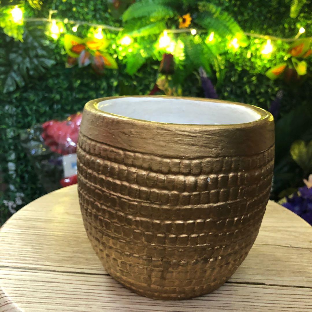 Golden Clay Pot, Furniture & Home Living, Gardening, Gardening Tools ...