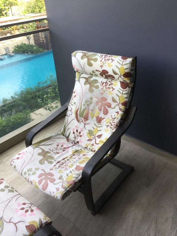 Ikea chair and foot rest, Furniture & Home Living, Furniture, Chairs on ...