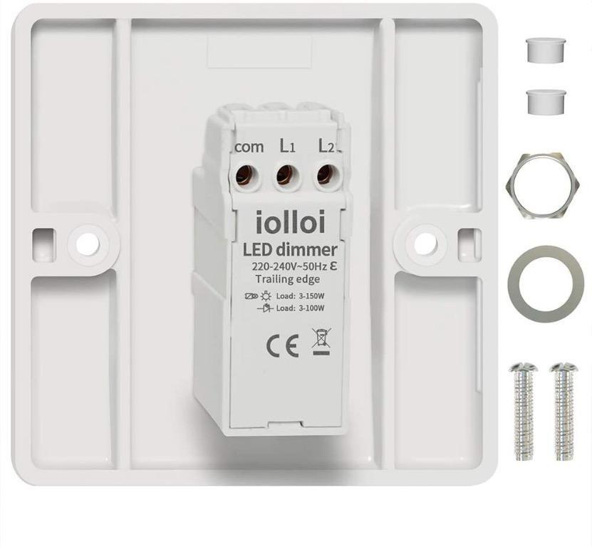 iolloi LED Dimmer-Switch for Dimmable LED 1 Gang 2-Way,3-100W, TV ...