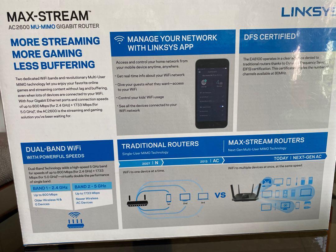 Linksys router Maxstream AC2600, Computers & Tech, Parts & Accessories ...