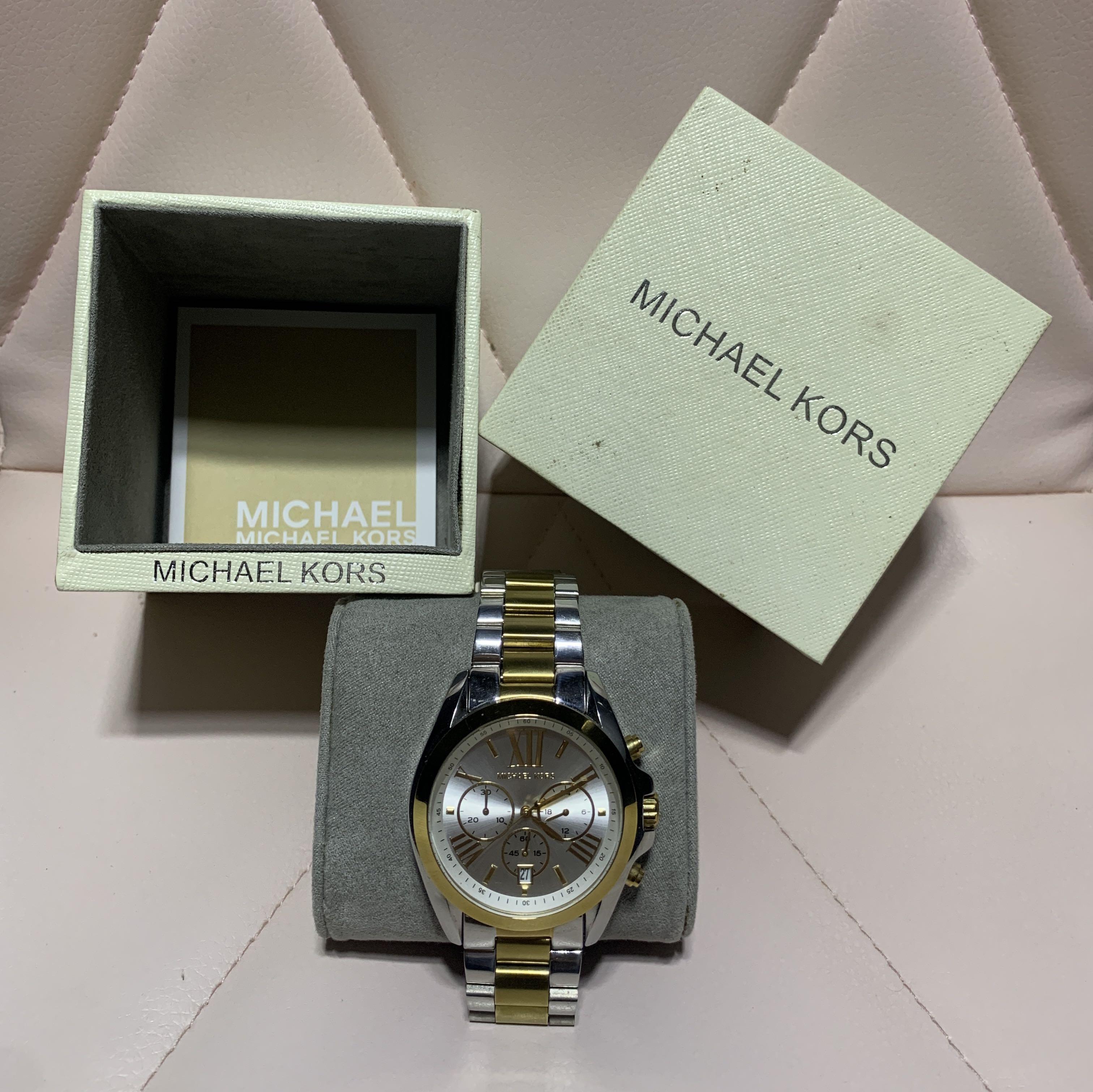 Michael Kors MK Bradshaw Chronograph Two Tone, Luxury, Watches on Carousell