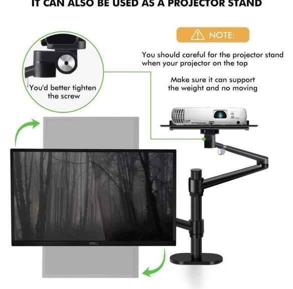 Monitor and Laptop Mount, 2-in-1 Adjustable Dual Monitor Arm Desk ...