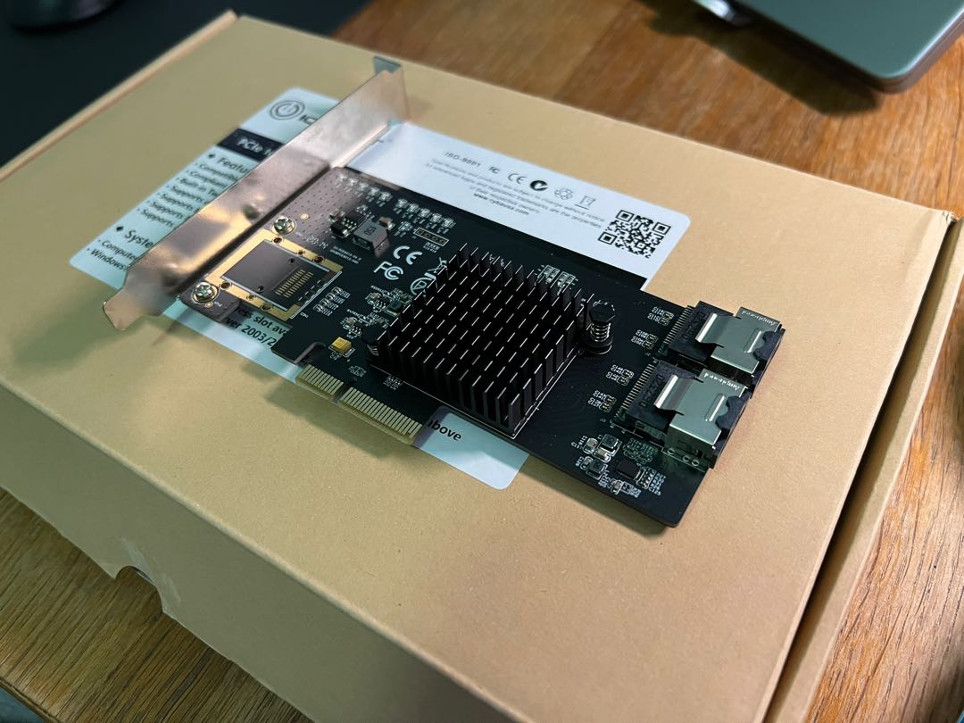 PCIe Expansion Card Mini SAS SFF-8087 Ports + SATA breakout cables to 8 ...