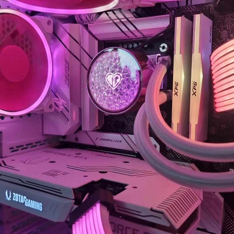 Pink Custom Gaming PC AMD Ryzen 5 5600X RTX 3060 Ti White, Computers ...
