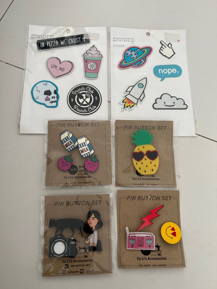 Pins, badges, stickers, Women's Fashion, Watches & Accessories, Other ...