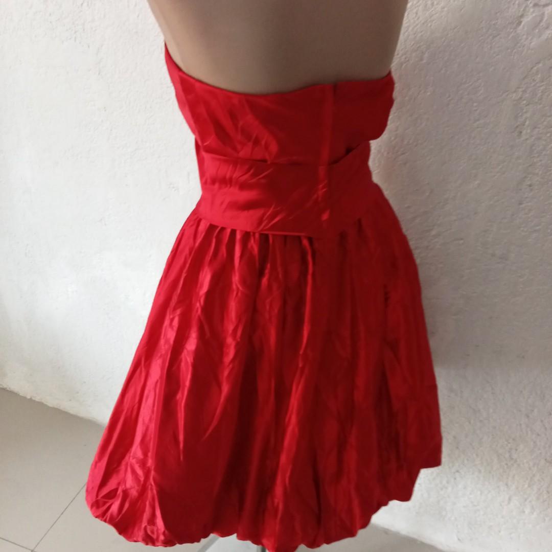 Red balloon dress with ribbon tube dress bubble dress birthday dress ...