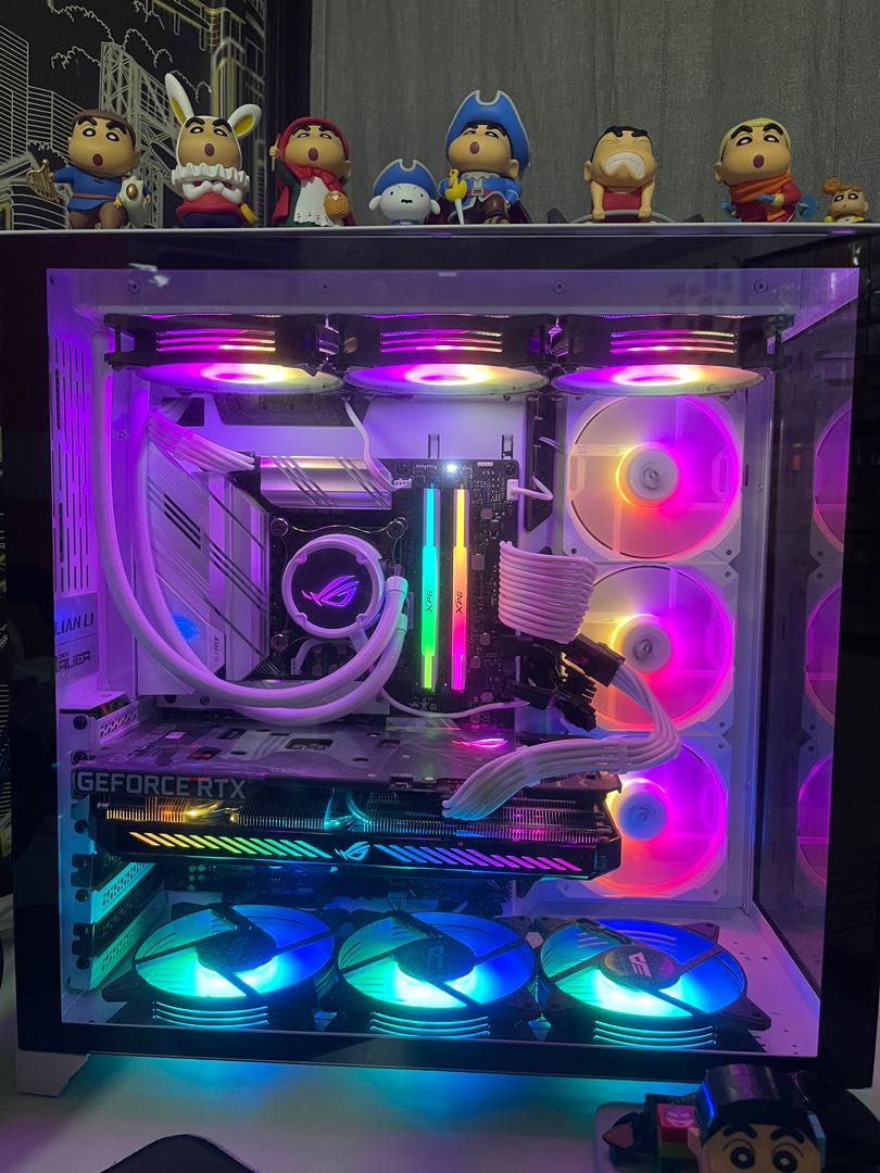 ROG build with full white casing, Computers & Tech, Desktops on Carousell