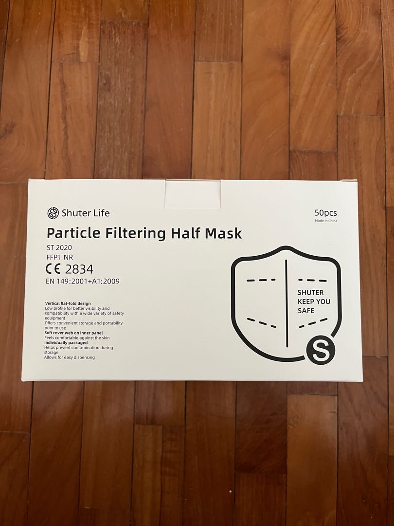 Shuter Life Disposable Particle Filtering Face Mask, Health & Nutrition ...