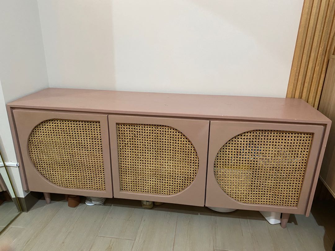 Solihiya / Rattan Pink TV Console (PLEASE READ THE CAPTION FIRST ...