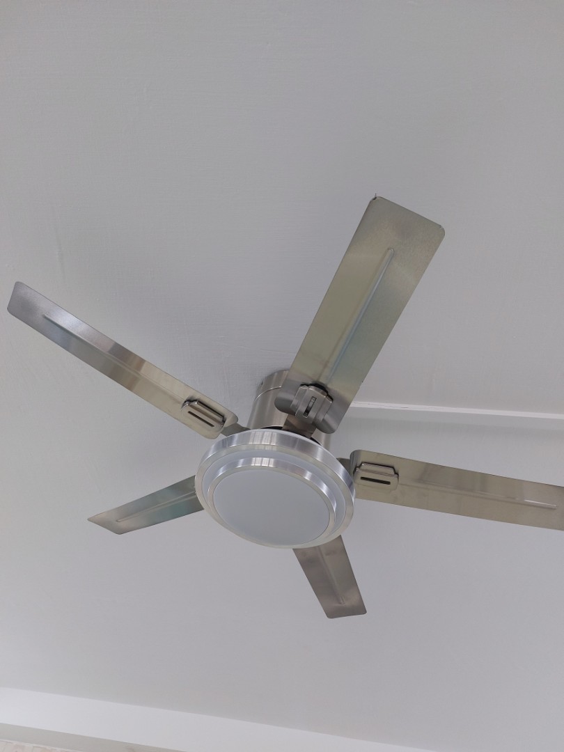 Stainless Steel Leaf, Ceiling Fan., Furniture & Home Living, Lighting ...