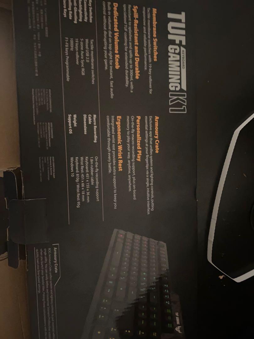 TUG GAMING KEYBOARD, Computers & Tech, Parts & Accessories, Computer ...