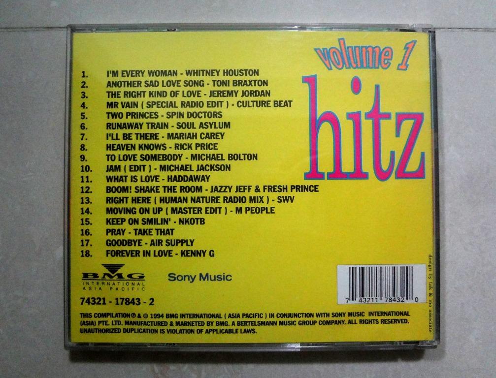 Volume 1 100% Hitz CD Album Mariah Carey Whitney Houston etc, Hobbies ...