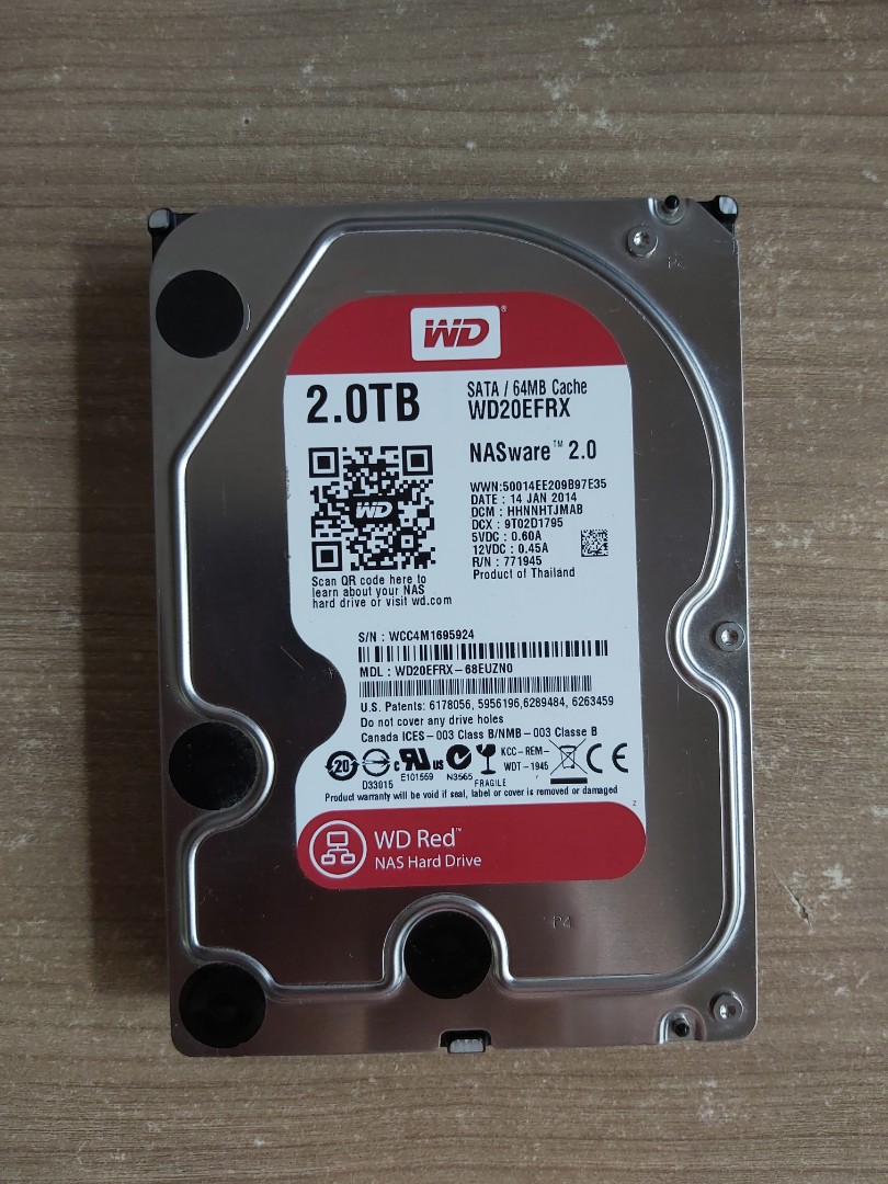 WD Red 2TB Hard Disk, Computers & Tech, Parts & Accessories, Hard Disks ...