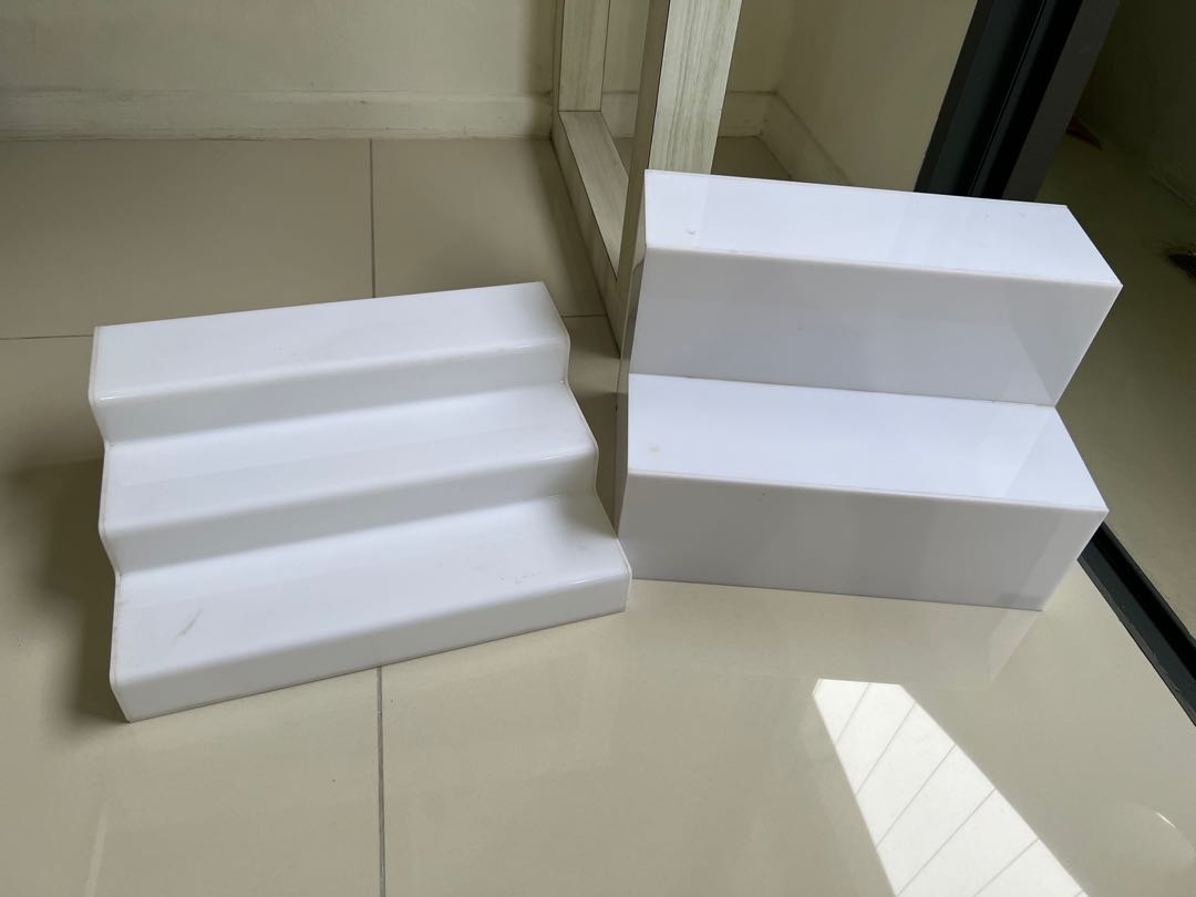White Acrylic Display Rack (2 PCs), Furniture & Home Living, Home ...
