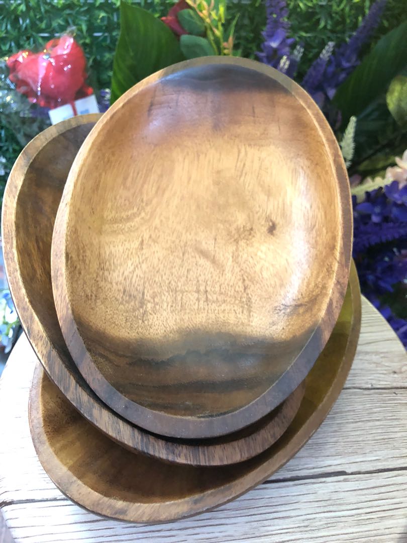 Wooden Oval Plate, Furniture & Home Living, Home Decor, Other Home ...