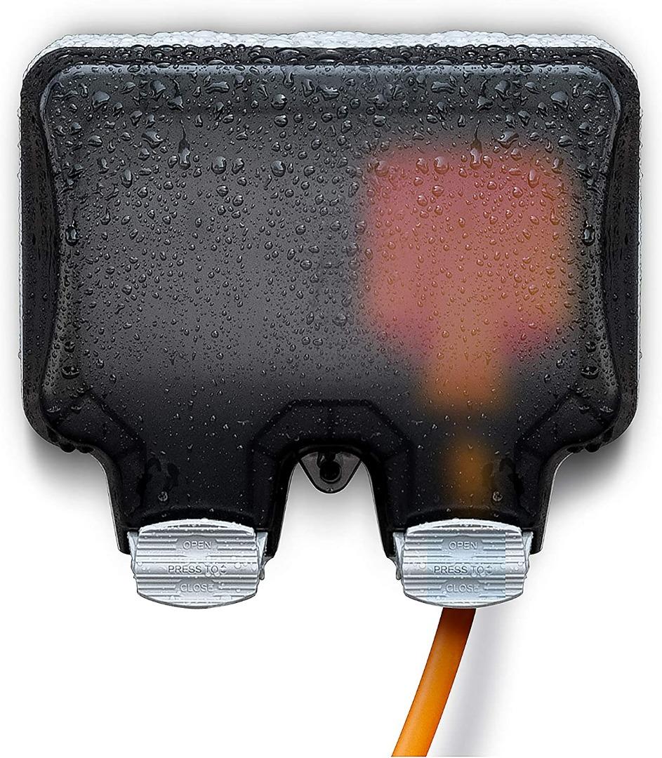 082) Outdoor Sockets, Double Weatherproof Switched Power Socket IP66 ...