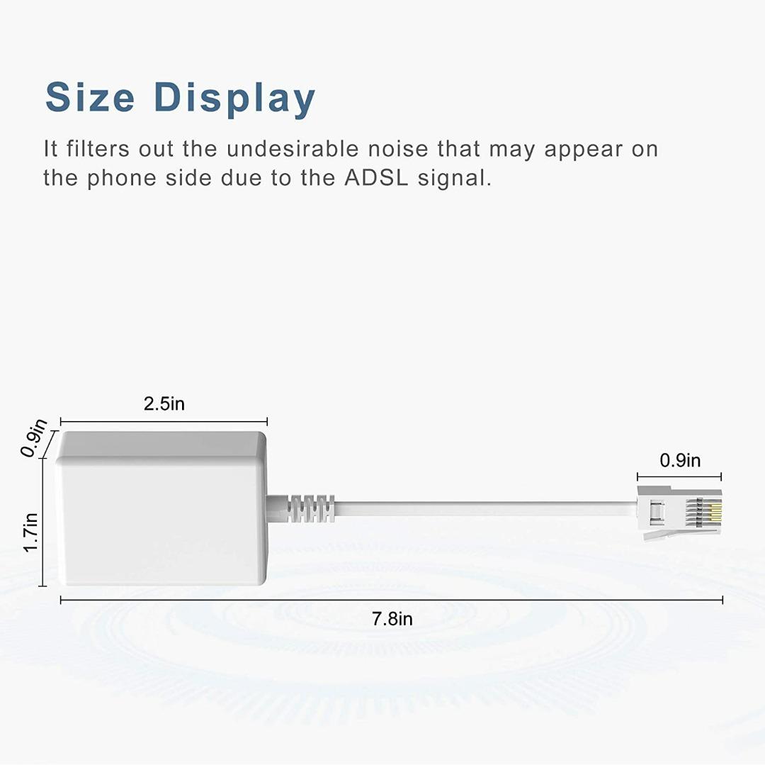 [1198] BT Plug to ADSL RJ11 Broadband internet Microfilter Splitter ...