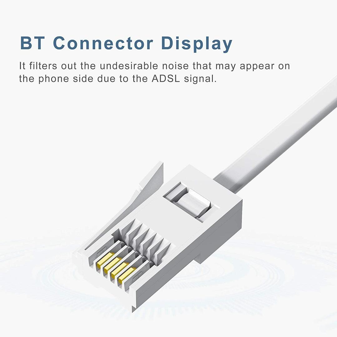 [1198] BT Plug to ADSL RJ11 Broadband internet Microfilter Splitter ...