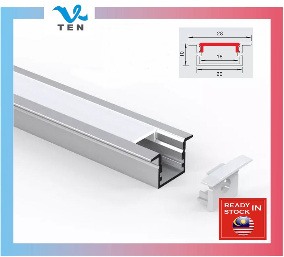 18x10mm Aluminium U Channel For Max 16mm LED Strip Light 1Meter ...